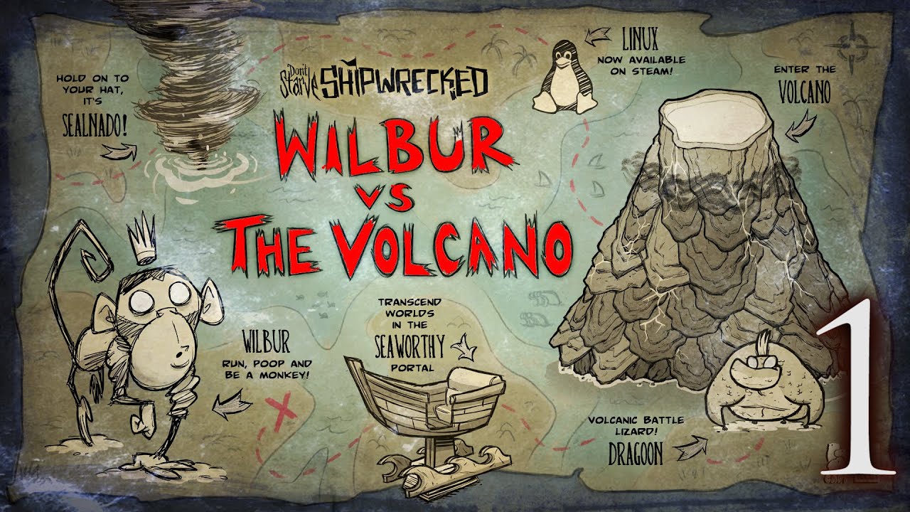 Don't Starve Shipwrecked WIlbur #1 - Wilbur vs The Volcano Update - YouTube