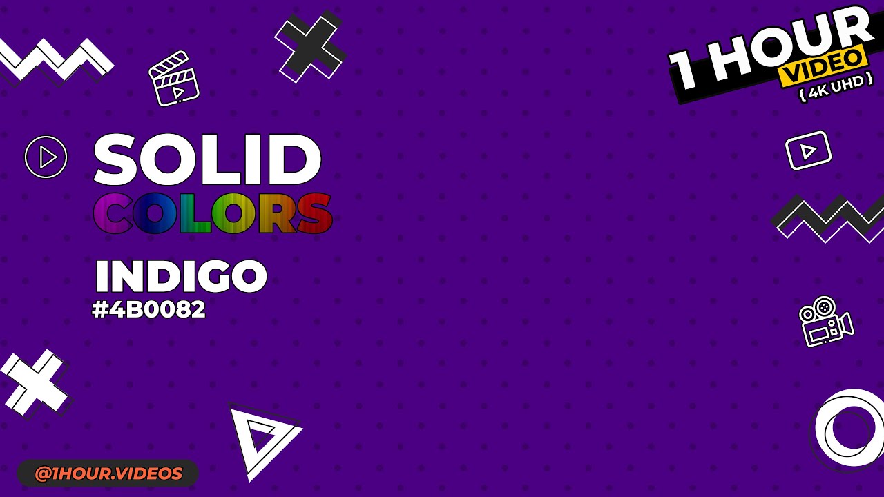 Indigo #4B0082 - No Audio - 1 Hour - 4k - Chromotherapy - Solid Color - YouTube