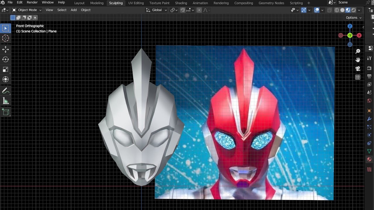 ลองปั้น Ultraman Omega Head 3d Model - YouTube
