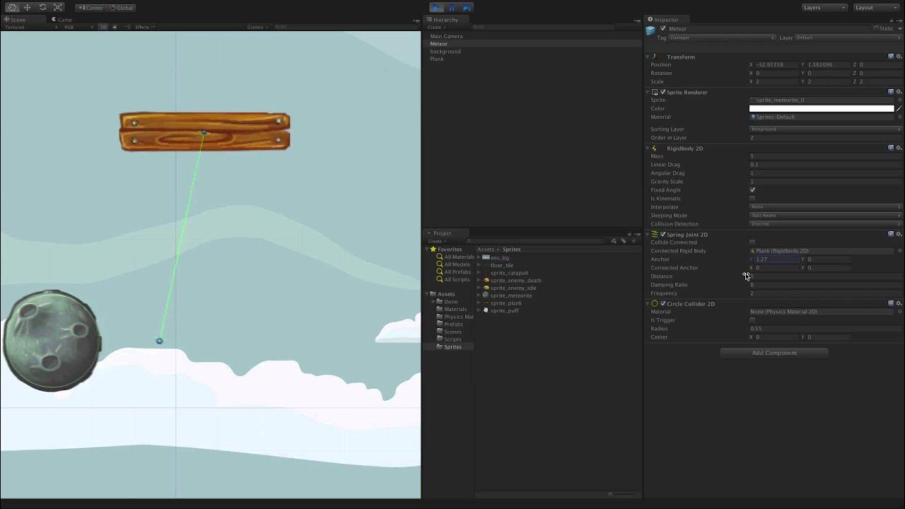 Spring Joint 2D - Unity Official Tutorials - YouTube
