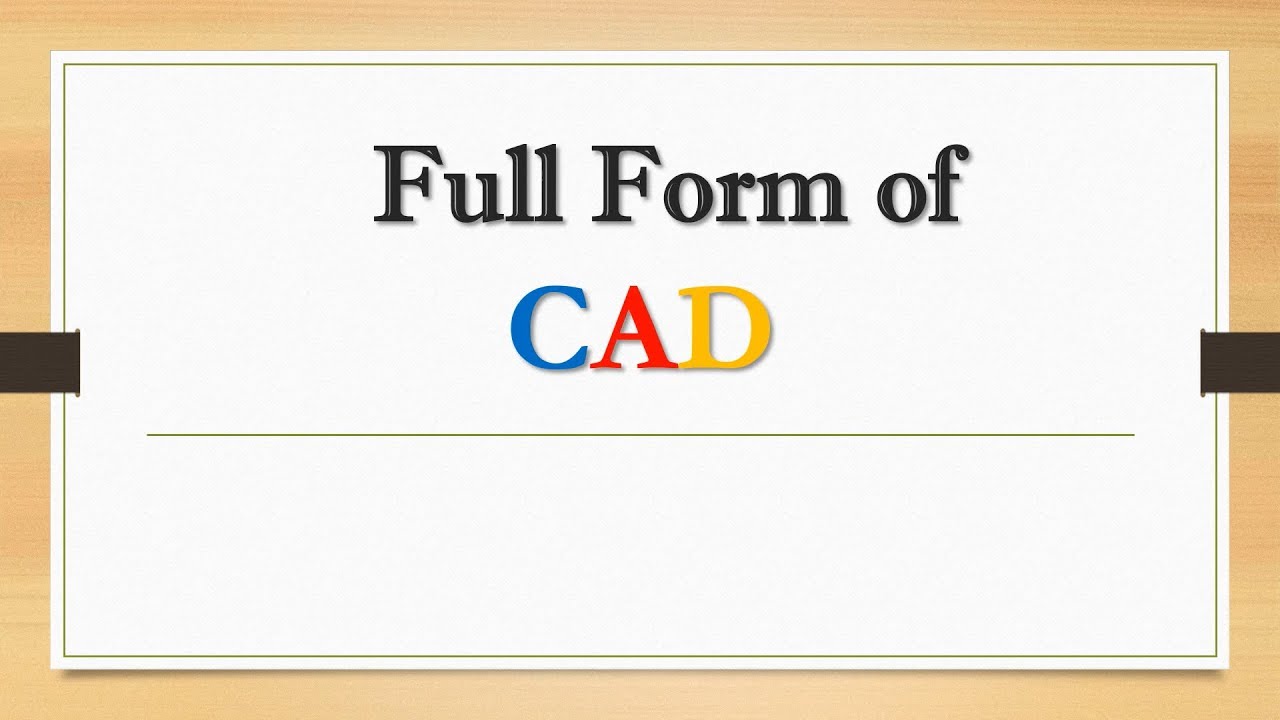 Full Form of CAD || Did You Know? - YouTube