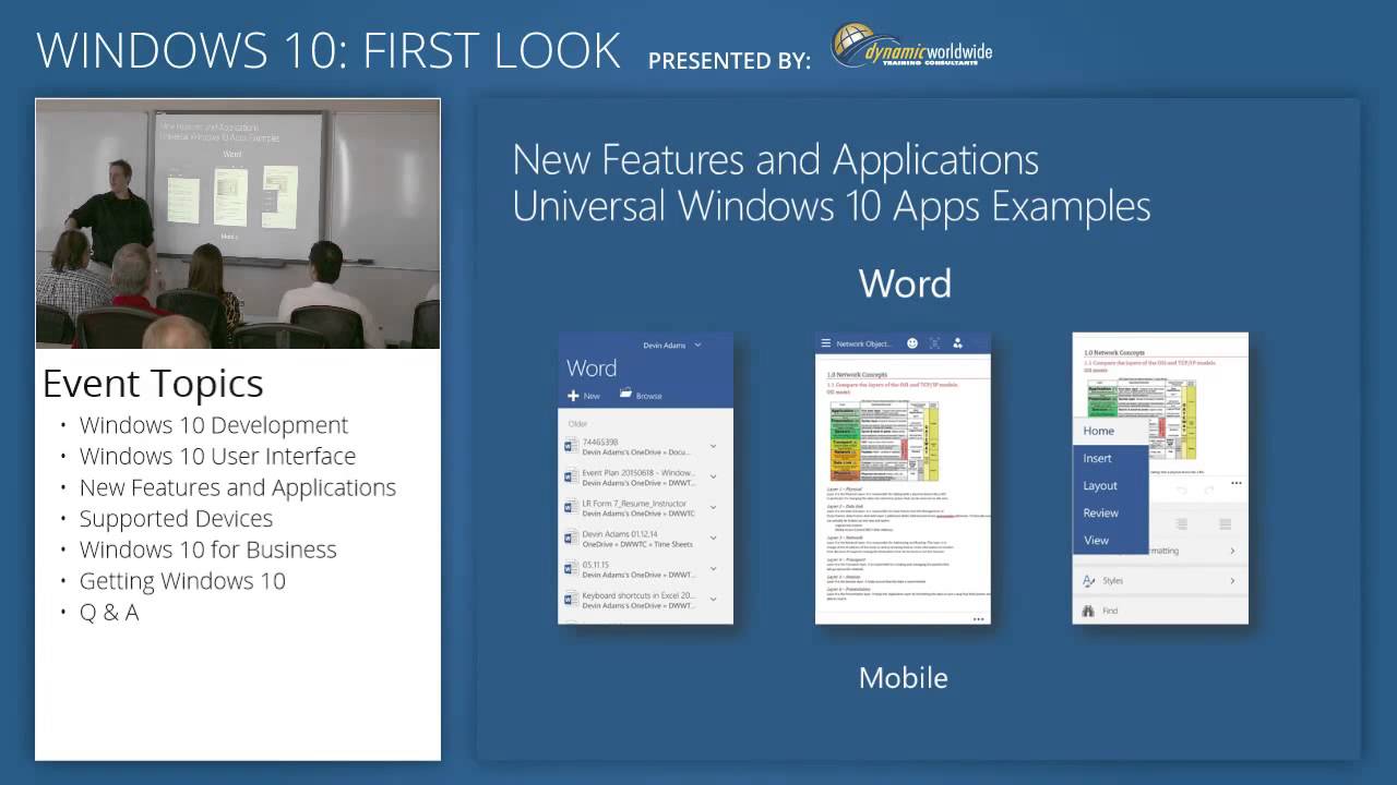 Windows 10 First Look - YouTube