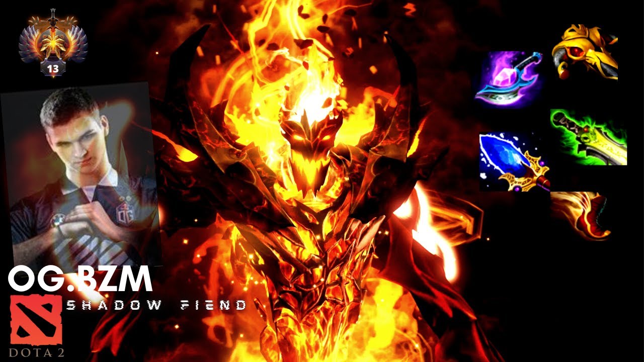 OG.BZM - Shadow fiend Mid lane - New Patch 7.32 - MMR Ranking 13 Gameplay - Dota 2 Pros - YouTube