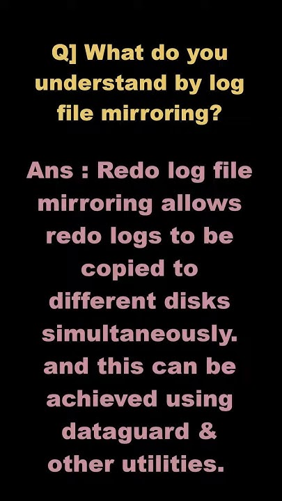 #shorts What is Log file mirroring ? | Learnomate - YouTube