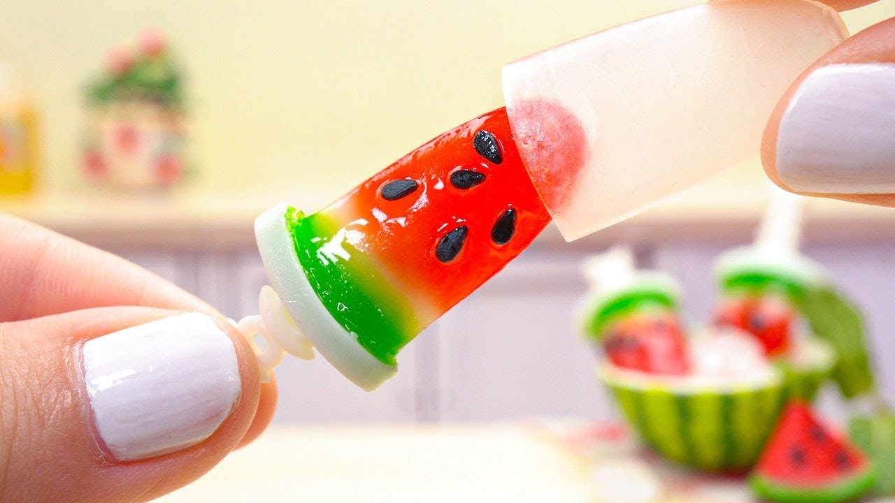 Fresh Miniature Watermelon Ice Cream Recipe | Satisfying Miniature Ice ...