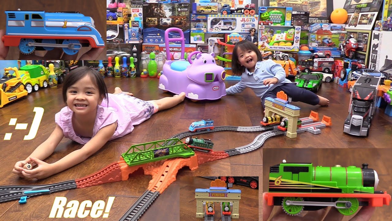 Thomas & Friends The Great Race Railway Race Set Playtime with Hulyan ...