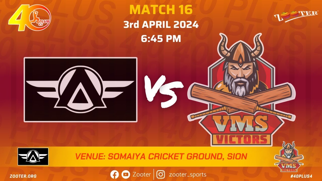 ACE vs VMS VICTORS | 40 PLUS 4.0 | MATCH 16 | DAY 17 - YouTube