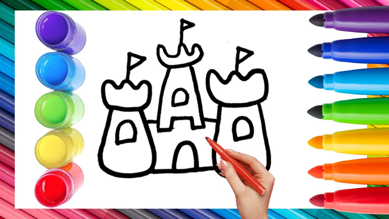 How To Draw cute king house Drawing, Painting & Coloring For Kids and ...
