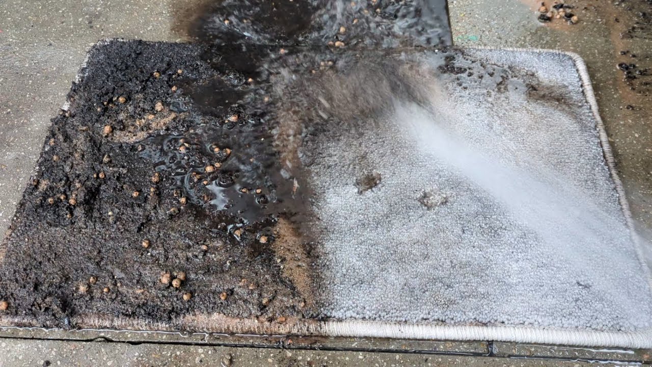 Extremely Dirty Rug Cleaning By Hand With Washing Detergent Only - YouTube