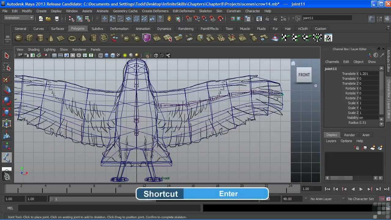 Maya 2013 Tutorial | Creating A Skeleton | InfiniteSkills - YouTube