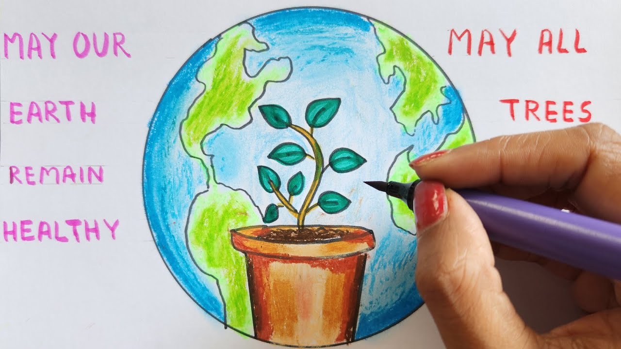 World Environment Health Day Drawing / Environment day drawing easy ...
