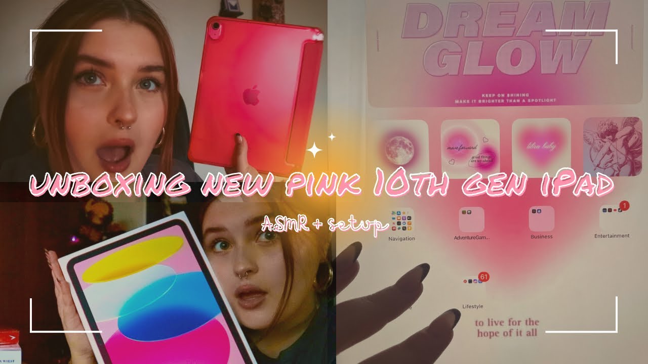 unboxing new PINK🩷 iPad🍎 10th generation! ASMR + set up || MarniWhiten. - YouTube