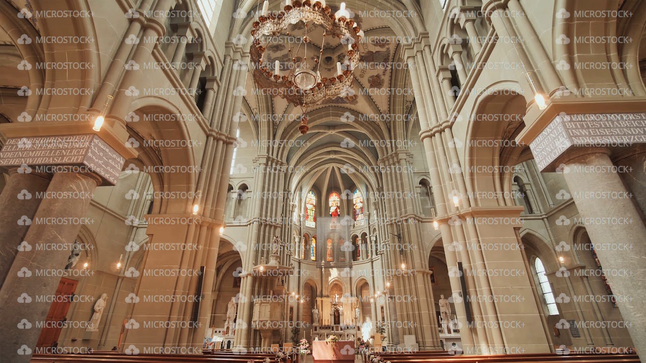 The interior of the Bern Cathedral in the city of Bern. Switzerland ...