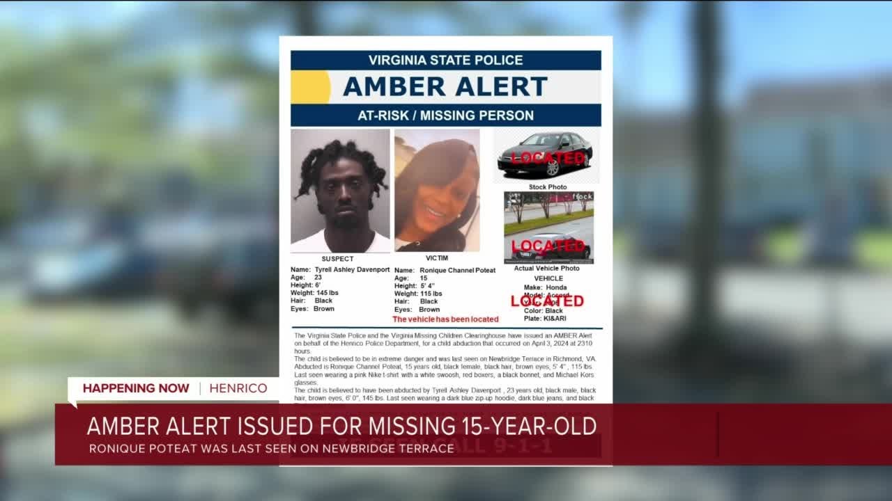 Amber Alert issued for missing 15-year-old Henrico teenager - YouTube