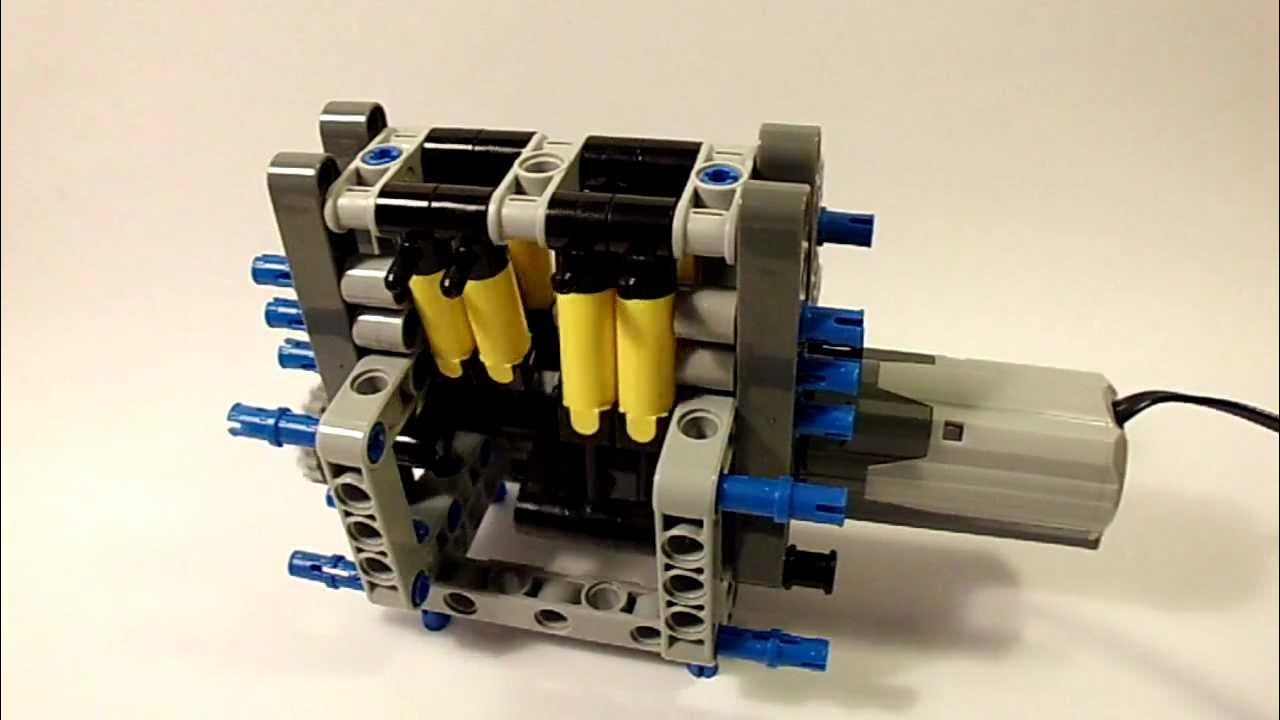 LEGO Technic Motorized Pump - Crankshaft Close-Up - Side - YouTube