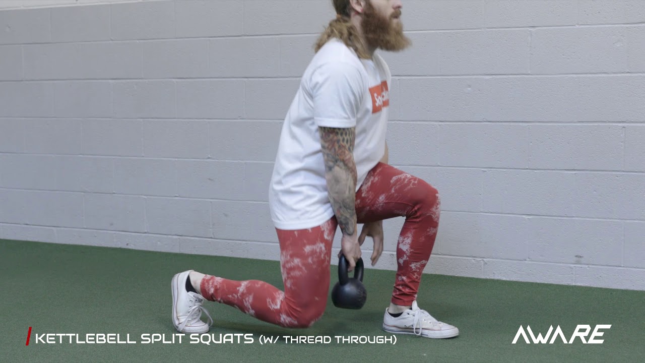Kettlebell Split Squats (w/ Thread Through) - YouTube