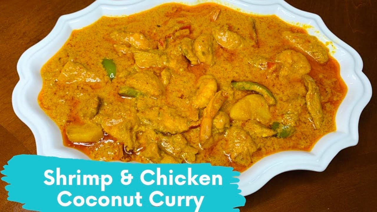 Shrimp & Chicken Coconut Curry | creamy & rich sauce | Rice & plantains ...