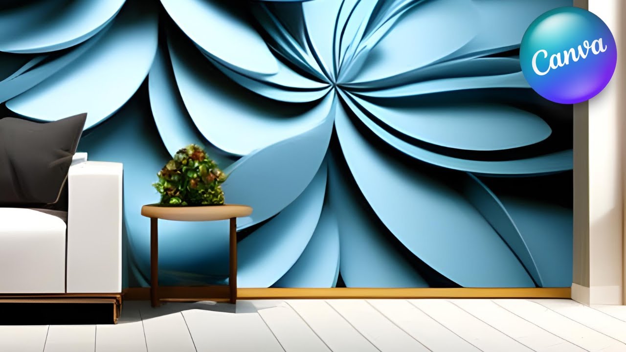 create 3D embossed flower wallpaper using AI in Canva - YouTube