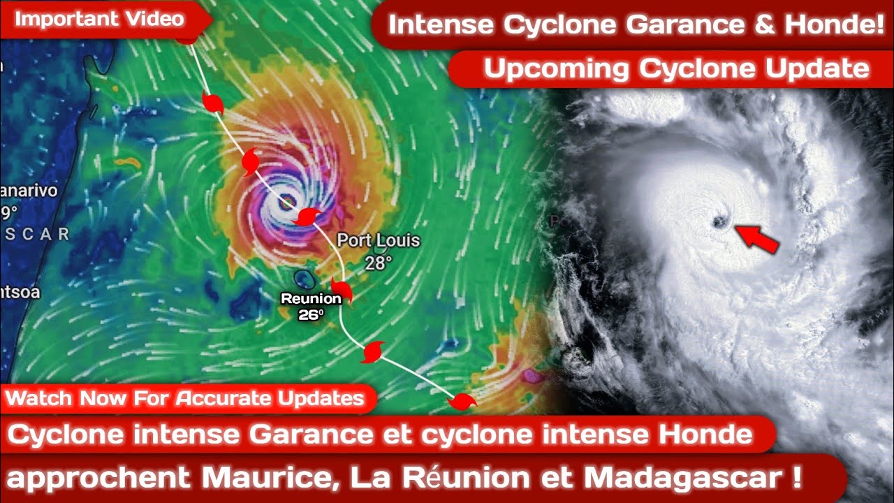 Cyclone intense Garance et cyclone intense Honde approchent Maurice, La ...
