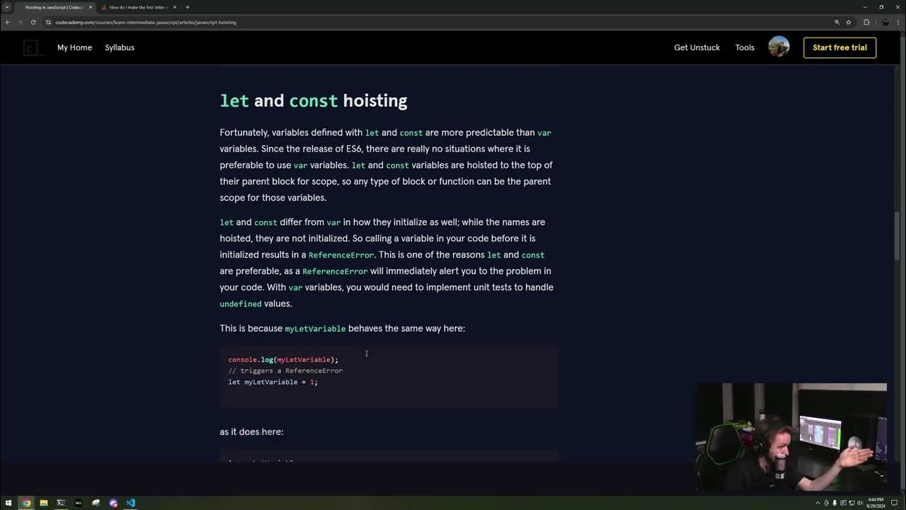Intermediate Javascript: Hoisting - YouTube