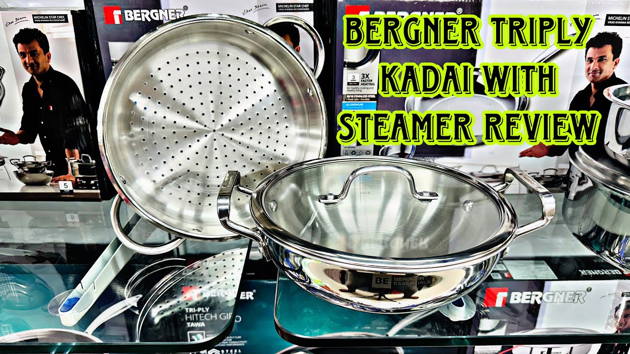 BE Bergner Essentials Tri-Ply Stainless Steel 3 Pcs Cookware Set of 24 ...