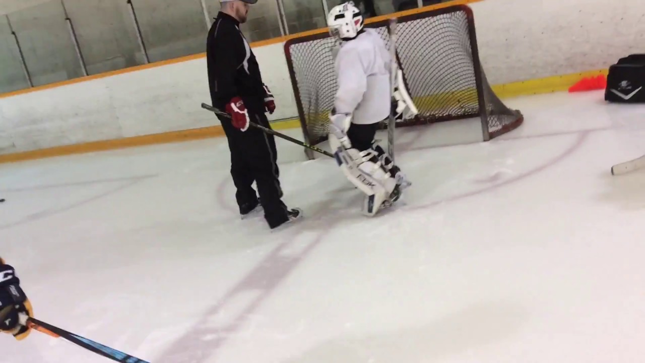 Goalie Training: The Aggressive Butterfly Drop - YouTube