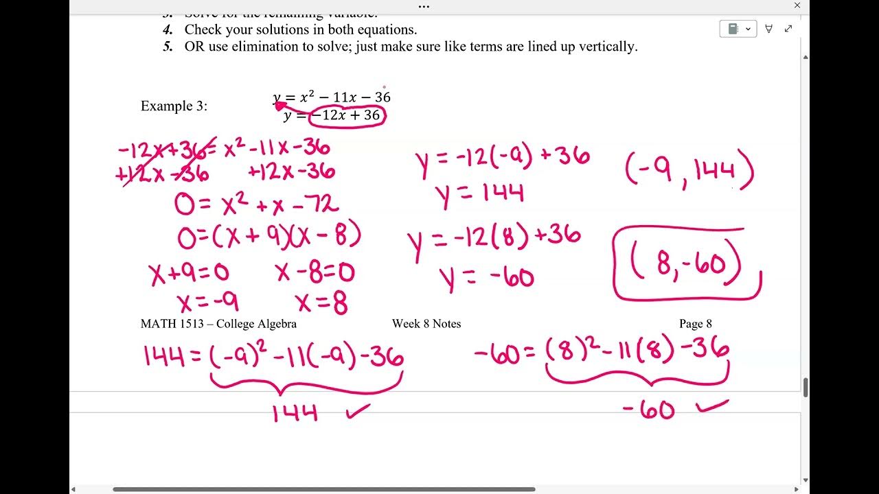 Systems of Nonlinear Equations 7.3 - YouTube