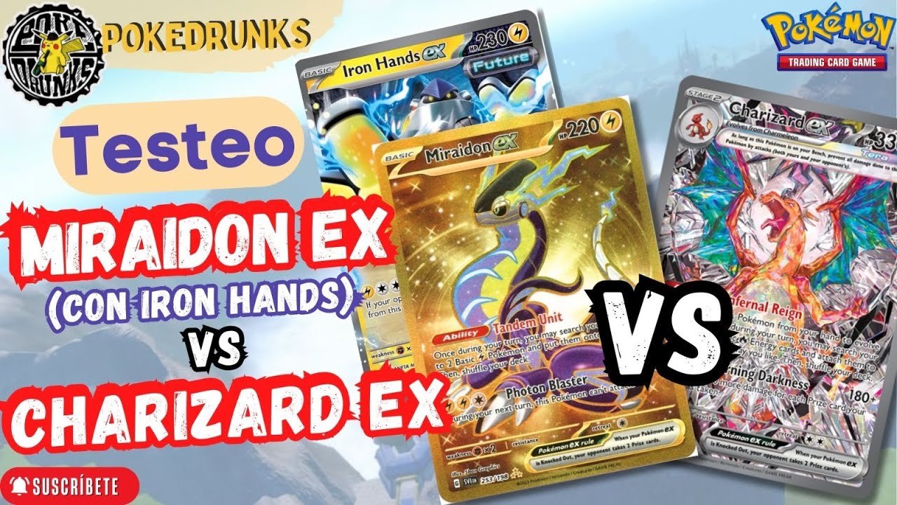 Pokemon TCG Paradox Rift Testing Miraidon Iron Hands Ex vs Charizard EX ...