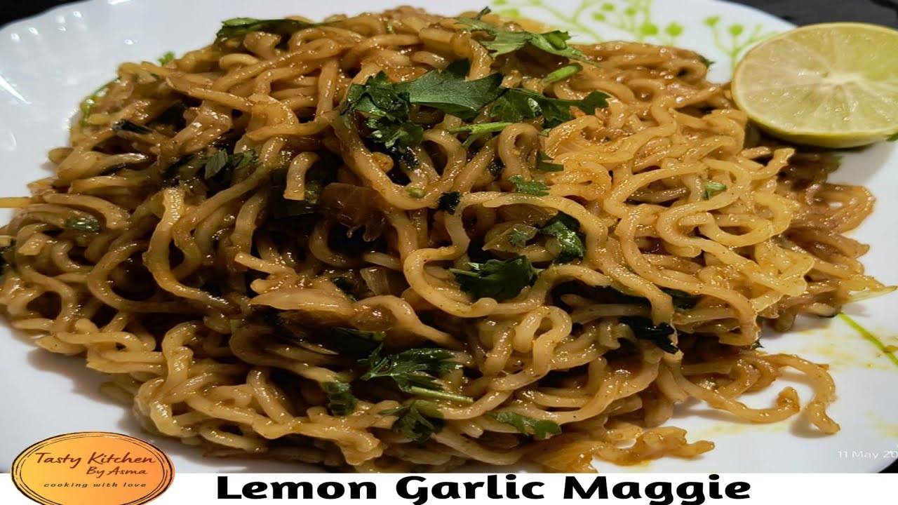 Lemon Garlic Maggie Recipe || Viral chilli garlic Maggie || Korean ...