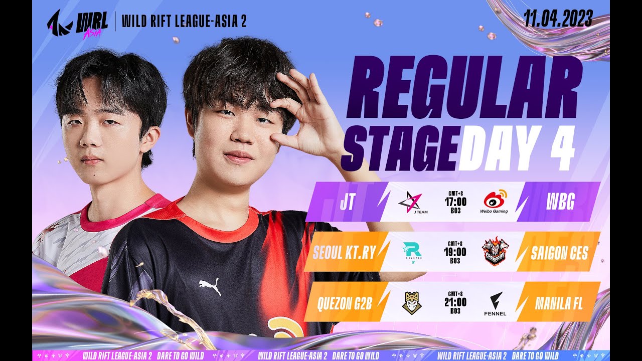 [EN] JT vs WBG | KT.RY vs CES | G2B vs FL - REGULAR STAGE DAY 4 WILD RIFT LEAGUE-ASIA 2 (BO3 ...
