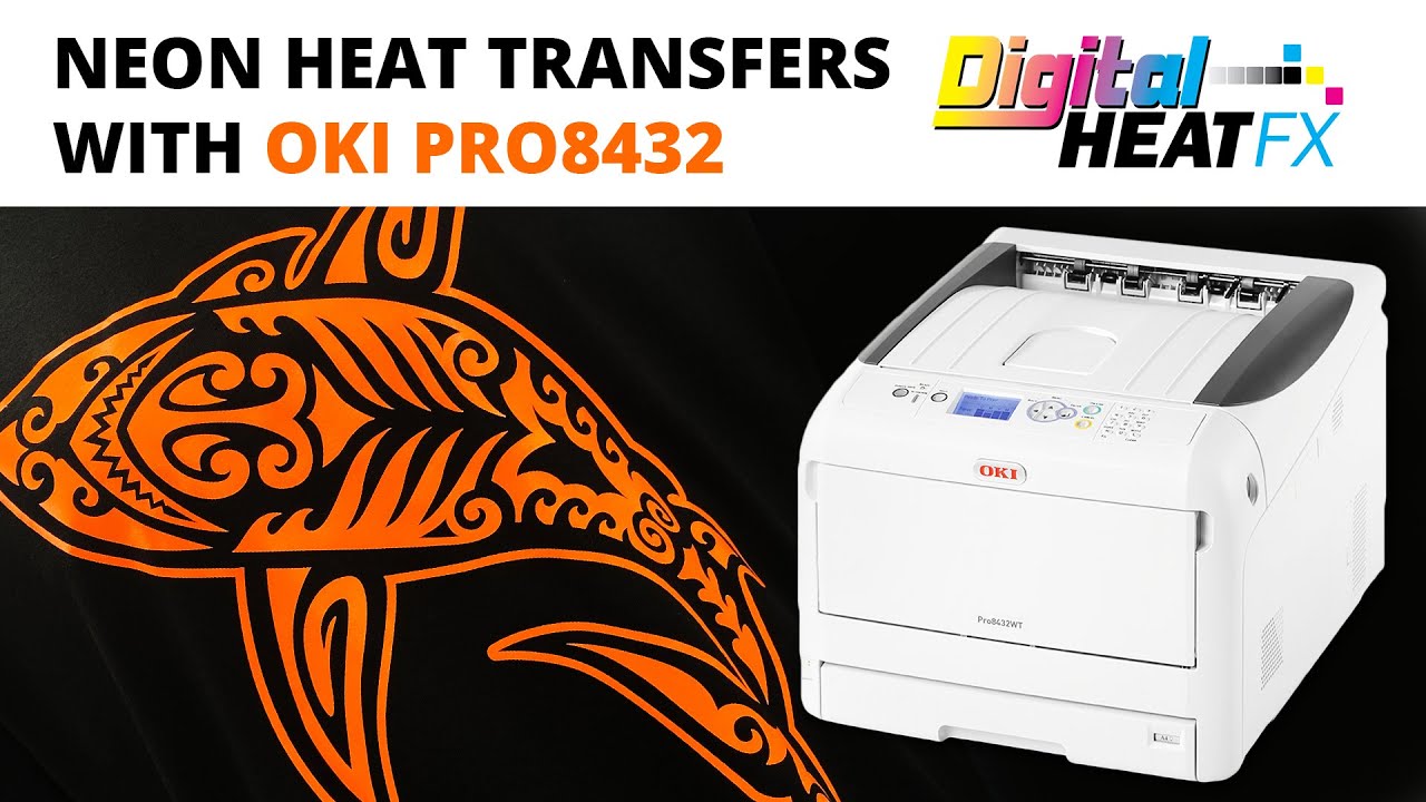 Using Neon Heat Transfers with OKI pro8432 White Toner Printer - YouTube