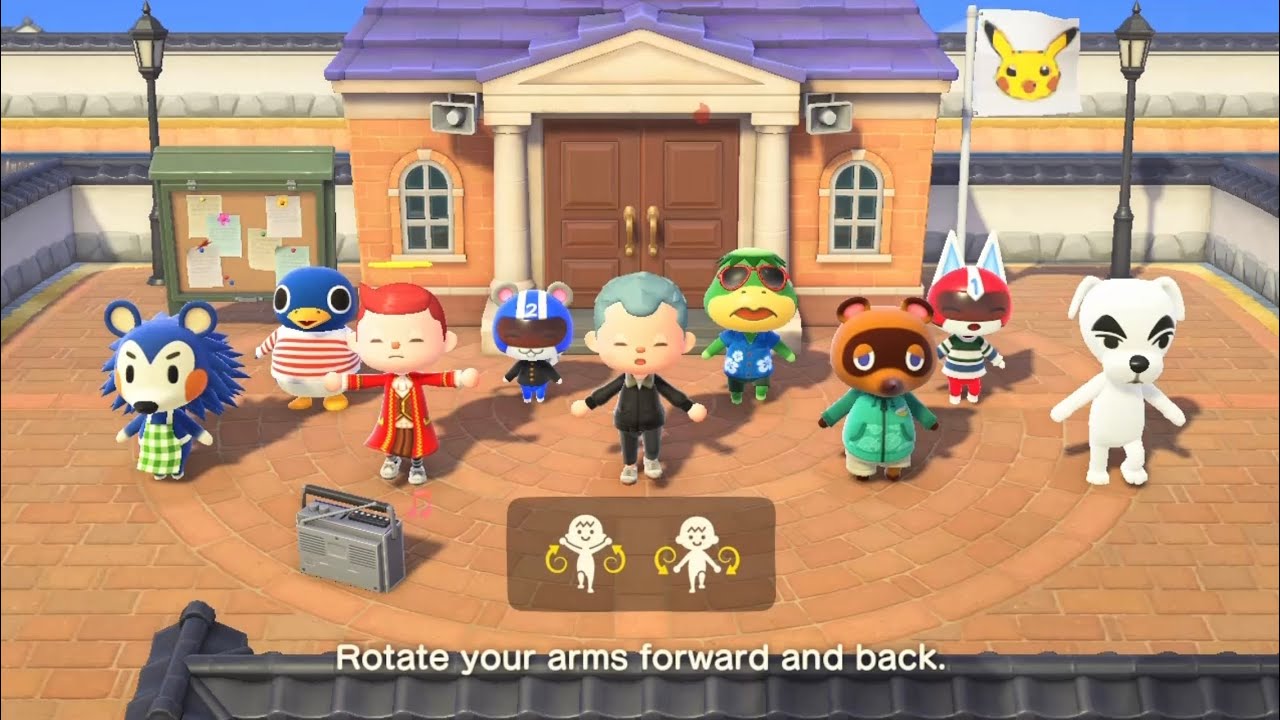First group stretching experience in Animal Crossing New Horizons - YouTube