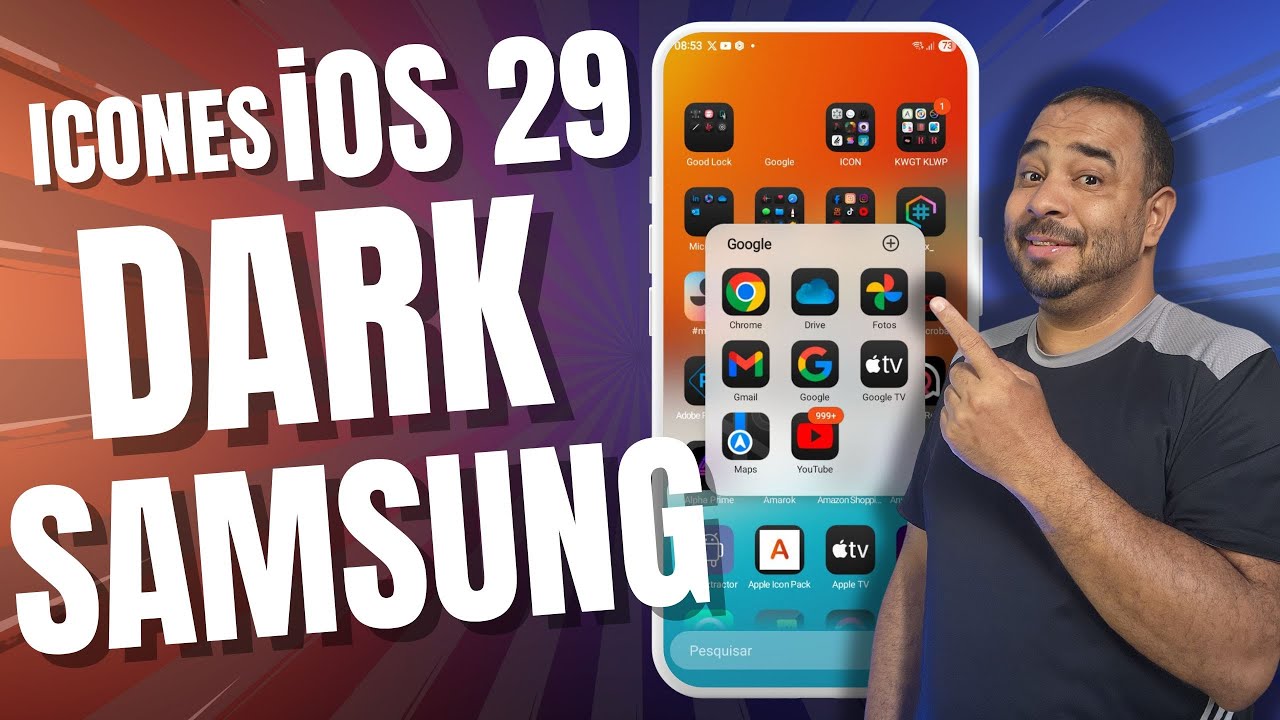 Saiu novos ICONES DARK iOS29 para o seu SAMSUNG GALAXY - YouTube