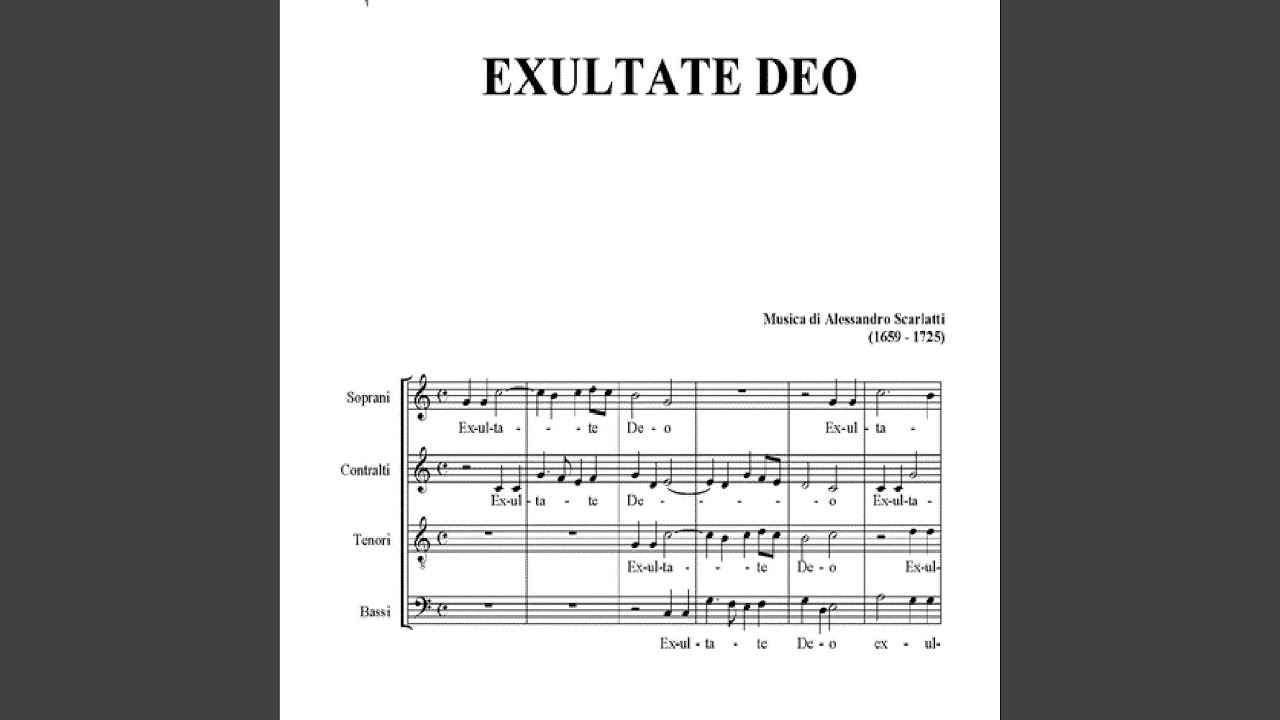 EXSULTATE DEO, A, Scarlatti (Part for Soprano) - YouTube