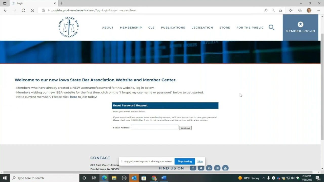 How to Log in to the New ISBA Website - YouTube