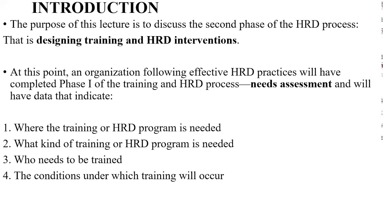 Training/HRD Designing - YouTube
