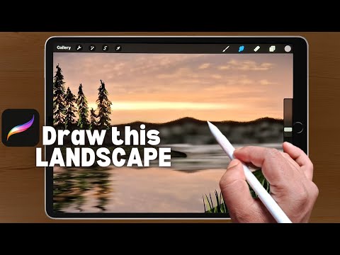 How to draw a Stunning Sunset Lake in Procreate:@JamesJulier-Artist - YouTube