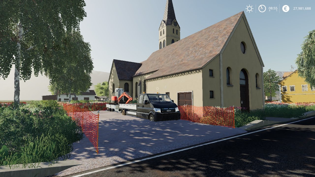 FS19 PUBLIC WORK WITH KUBOTA KX713 , PUBLIC WORK ON SMALL TOWN TP - YouTube