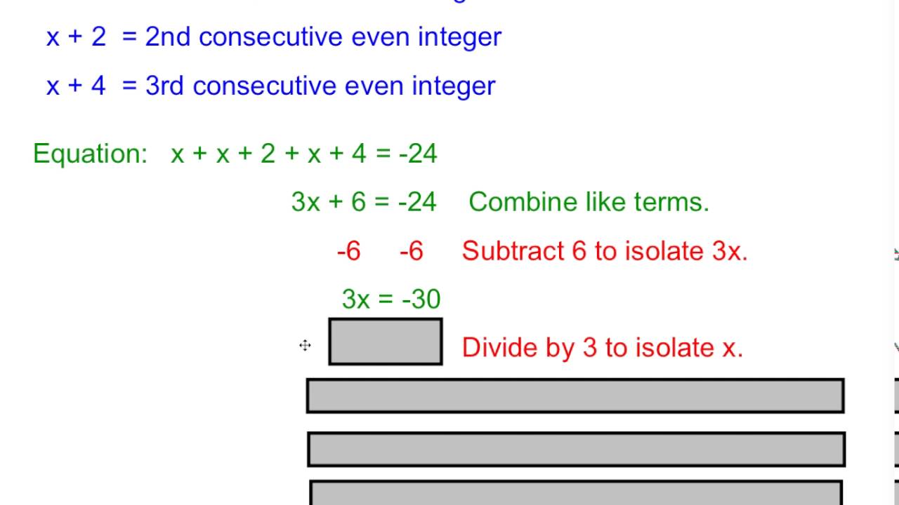 Word Problem With Consecutive Odd Or Even Integers YouTube Word Problem With Consecutive Odd Or Even Integers YouTube