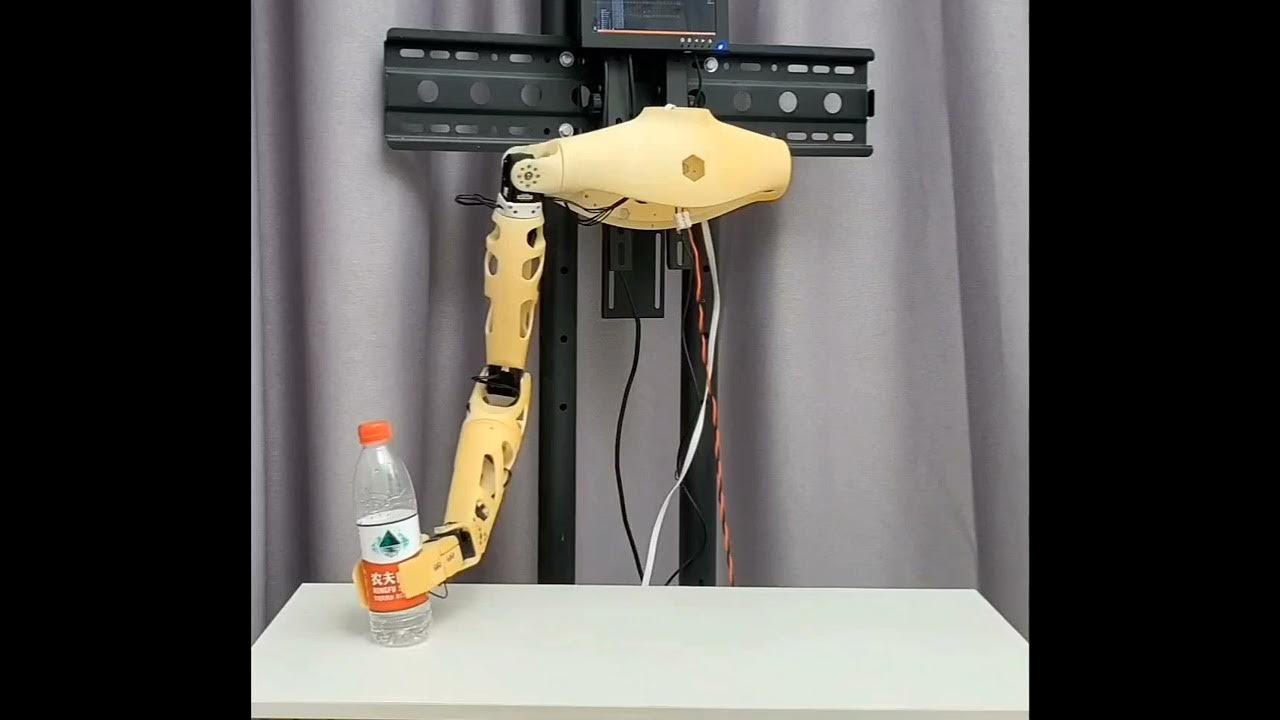 REACHY HUMANOID ROBOT grab a bottle - YouTube