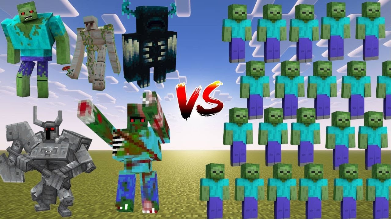 Minecraft Zombie Vs all mobs Fight mobs battle - YouTube