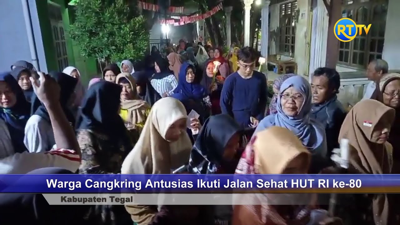 Warga Cangkring Antusias Ikuti Jalan Sehat HUT RI ke-80 - YouTube