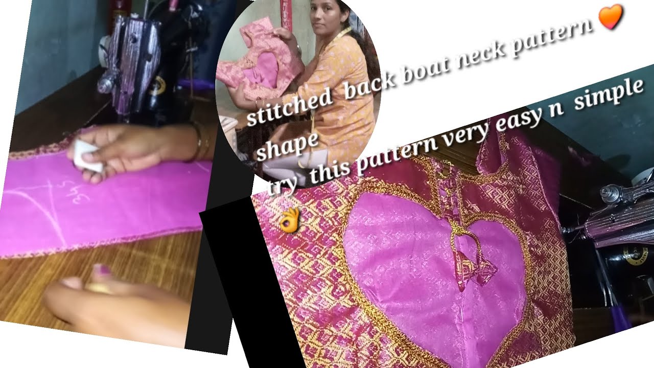 back boat neck pattern 🧡 shape ️ looking 👌 try this pattern very easy # ...