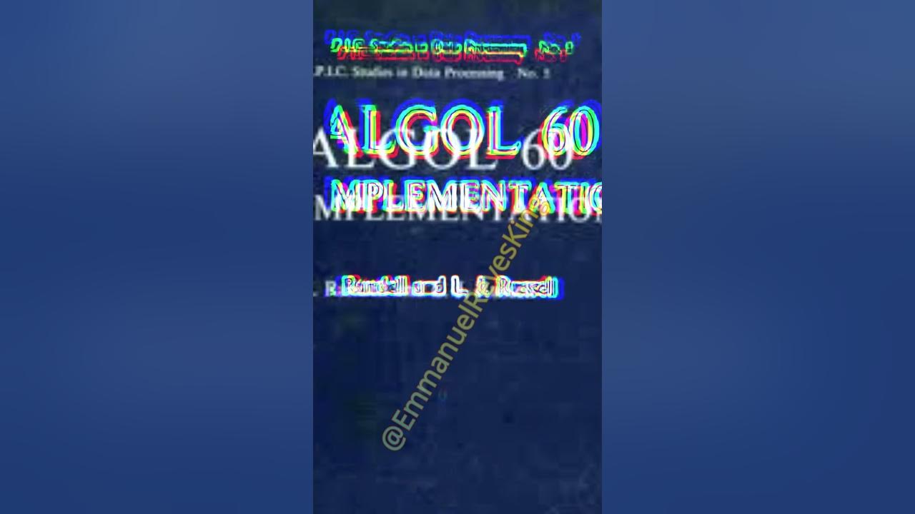 ALGOL 60 Algorithmic Language (1960) - YouTube