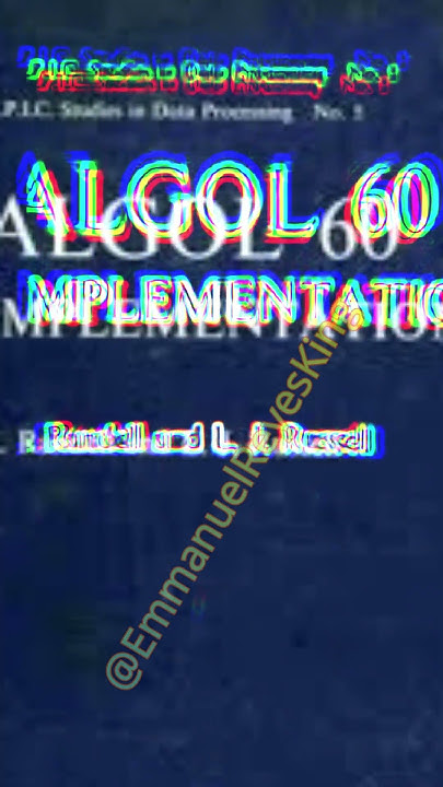 ALGOL 60 Algorithmic Language (1960) - YouTube