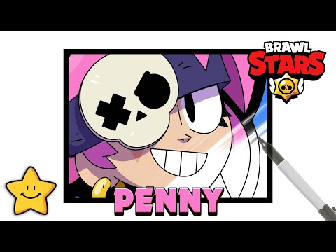 How To Draw PENNY Icon 💀 | Brawl Stars | Step By Step | Voice Lines | Remodel