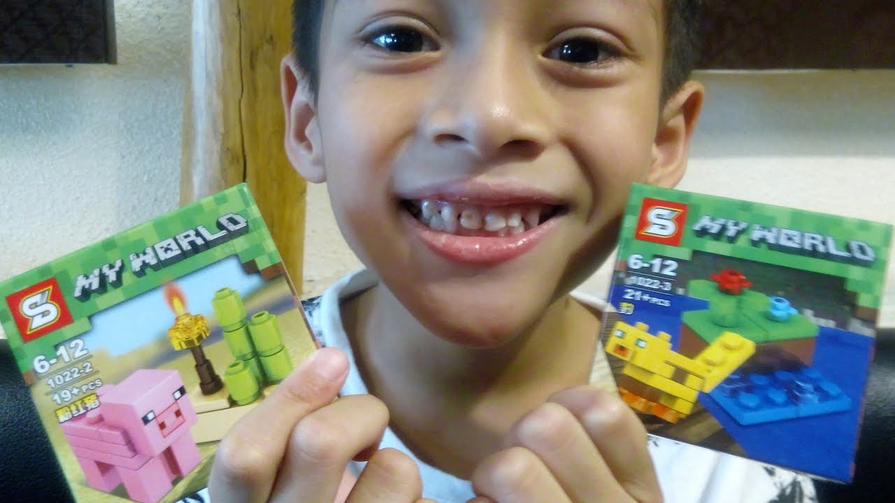 Fake Lego Minecraft Pig & Ocelot Cat | Minecraft SY Unboxing - YouTube