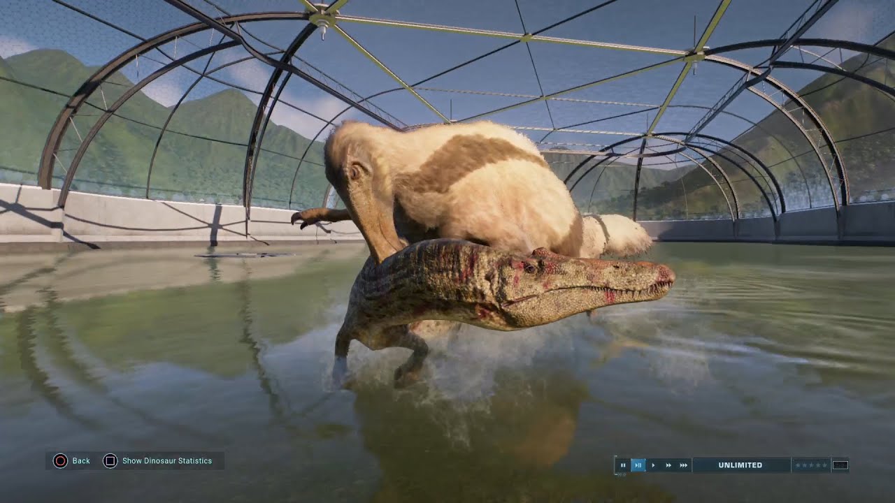 Aviary Water Battle with Piscivores in Jurassic World Evolution 2 - YouTube