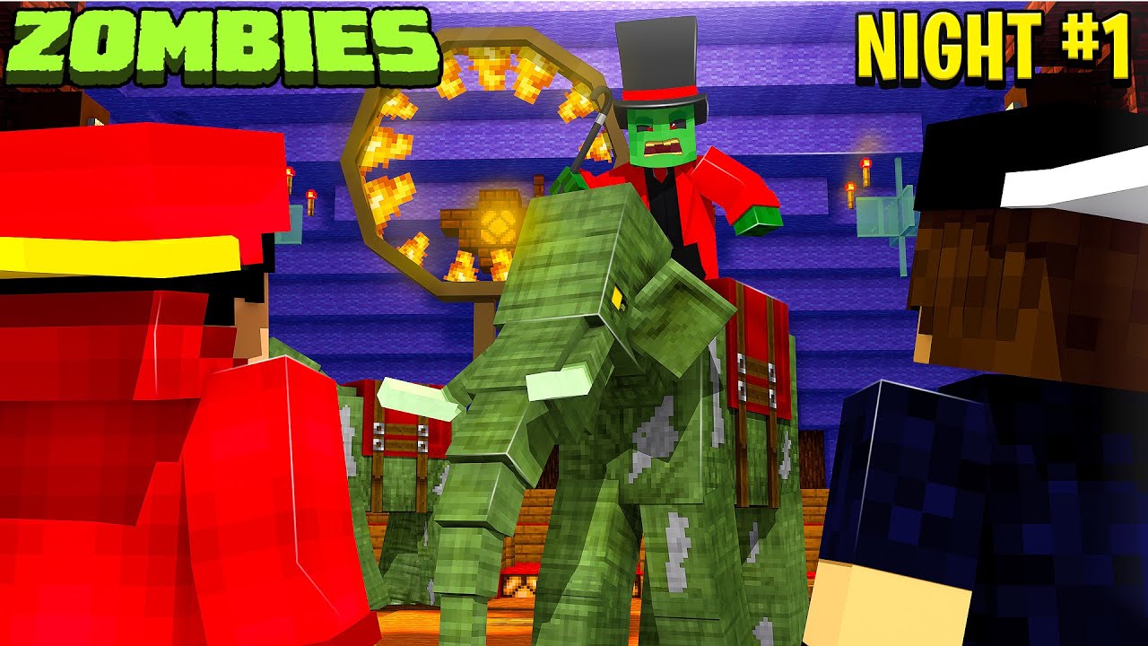 NIGHT #1 of The Minecraft ZOMBIE APOCALYPSE! - YouTube
