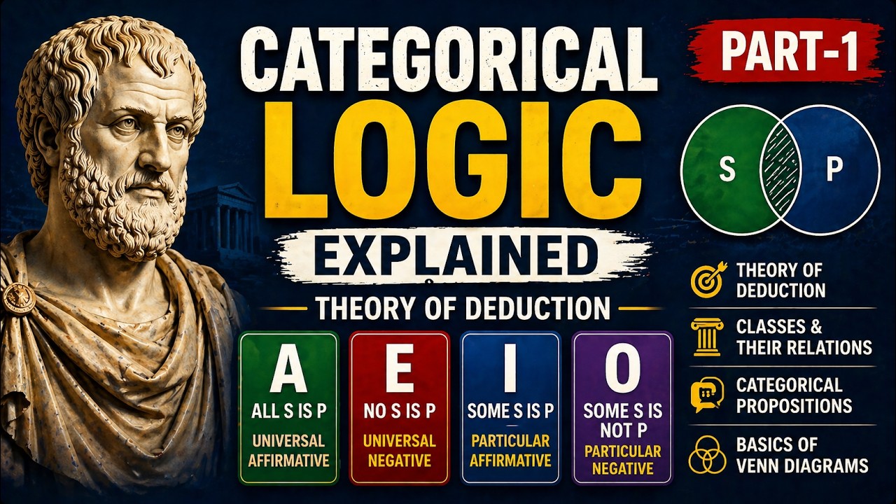 7 | Categorical Logic Explained (Part-1) | Theory of Deduction + A, E ...